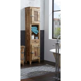 Sit Hochschrank &raquo;Frigo&laquo; Mangoholz im Antik-Look mit K&uuml;hlschrankgriffen, H&ouml;he 187 cm beige Massivholz