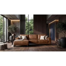 OTTO home Ecksofa &raquo;Polsterecke Oland, Struktur, Flachgewebe, Luxus-Microfaser, Boucle&laquo; L-Form, 280 cm, Wellenunterfederung, Skandi-Design, Metallf&uuml;&szlig;e 