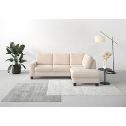 Home Affaire Ecksofa &raquo;Summer L-Form&laquo; mit Ottomane, mit oder ohne Bettfunktion und Bettkasten, Cord-Bezug beige 100% Polyester