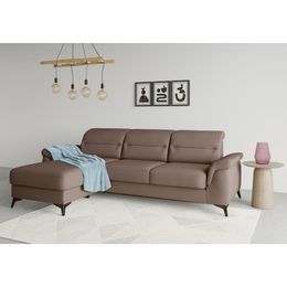 Sit & More sit&more Ecksofa &raquo;Sinatra L-Form&laquo; mit Recamiere, optional mit Kopfteilverstellung und Armteilfunktion braun 98% Polyester, 2% Polyamid
