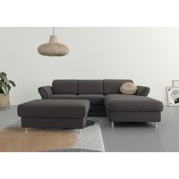 Sit & More sit&more Ecksofa &raquo;Apulia L-Form&laquo; wahlweise Bettfunktion, Bettkasten und Kopf- und Armteilverstellung grau Webstoff (100% Polyester);Struktur weich (90