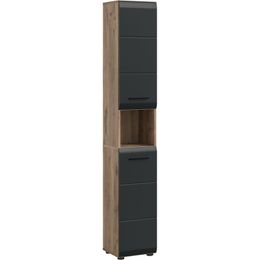 Welltime Stauraumschrank 1 Stk. tlg. Florenz, Badschrank Hoch Nox Oak NB, 185 cm H&ouml;he MDF, Spanplatte
