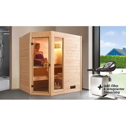 Weka Sauna &raquo;Valida&laquo; Set, 5,4 kW-Ofen mit integrierter Steuerung beige