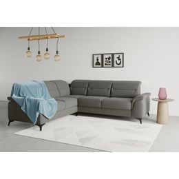 Sit & More sit&more Ecksofa &raquo;Sinatra L-Form&laquo; optinal mit Kopfteilverstellung und Armteilfunktion, Metallf&uuml;&szlig;e grau 90% Polyester, 10% Polyamid