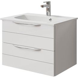 Waschtisch &raquo;Serie 6025 Mineralmarmor-Waschtisch mit Unterschrank, 67 cm breit&laquo; 2 Stk. tlg. Waschplatz mit 2 Schubladen, h&auml;ngend, verschiedene 