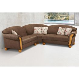 Home Affaire Ecksofa &raquo;Milano, bequem mit Federkern, B/T/H 233/233/83cm, Landhausstil, L-Form&laquo; gleichschenklig braun