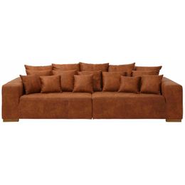 Home Affaire Big-Sofa &raquo;Neapel&laquo; mit vielen losen Kissen, in 2 Bezugsqualit&auml;ten braun Luxus-Microfaser (100% Polyester);Luxus-Microfaser Lederoptik (100