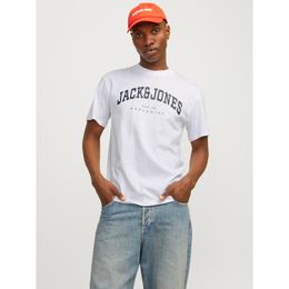 Jack & Jones Jack & Jones Herren Rundhalsshirt &raquo;JJECALEB VARSITY TEE SS O-NECK NOOS&laquo; wei&szlig; XS