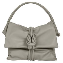 Samantha Look Damen Henkeltasche echt Leder, Made in Italy grau