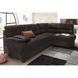 Sit & More sit&more Ecksofa &raquo;Pandora L-Form&laquo; wahlweise mit Bettfunktion und Bettkasten schwarz Luxus-Microfaser ALTARA NUBUCK (100% Polyester);Luxus-Microfaser 