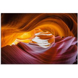 Artland Alu-Dibond-Druck &raquo;Antelope Canyon in den USA&laquo; Felsen 1 Stk. tlg. f&uuml;r Innen- und Au&szlig;enbereich geeignet, Outdoorbild orange