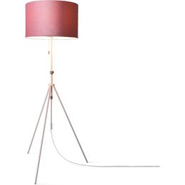Paco Home Stehlampe &raquo;Naomi uni Color&laquo; E27 Wohnzimmer H&ouml;henverstellbar 121,5 bis 176,5 cm Zugschalter Velour wei&szlig;