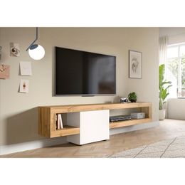 Home Affaire Lowboard &raquo;Zolder, Breite 190 cm, push-to-open, 1 T&uuml;r, 2 offene F&auml;cher&laquo; TV-Board, TV-M&ouml;bel, Media-M&ouml;bel, Fernsehschrank wei&szlig; FSC -
