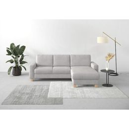 Home Affaire Ecksofa &raquo;Summer L-Form&laquo; mit Recamiere, mit oder ohne Bettfunktion und Bettkasten, Cord-Bezug silber 95% Polyester, 5% Polyamid