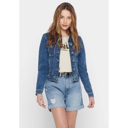 Only Damen Only Jeansjacke &raquo;ONLTIA DNM JACKET MB BEX02 NOOS&laquo; in leichter Used-Waschung mit Stretch blau 34