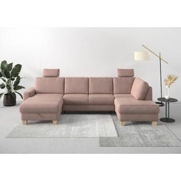 Home Affaire Wohnlandschaft &raquo;Summer U-Form&laquo; mit oder ohne Bettfunktion und Bettkasten, Cord-Bezug rosa 95% Polyester, 5% Polyamid