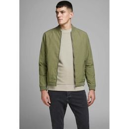 Jack & Jones Jack & Jones Herren &raquo;JJERUSH mit Stehkragen und Rei&szlig;verschlusstaschen&laquo; ohne Kapuze unifarben, modisch, regular fit, Polyester gr&uuml;n M