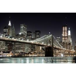 papermoon Fototapete &raquo;Manhatten Bridge&laquo; glatt bunt Vlies
