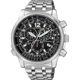 Citizen Herren Funkchronograph Armbanduhr, Herrenuhr, Solar, Stoppfunktion, bis 20 bar wasserdicht silber