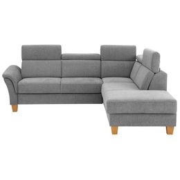 Home Affaire Ecksofa &raquo;Conville L-Form&laquo; Federkern, wahlweise mit Bettfunktion und Bettkasten bzw. Stauraum grau 100% Polyester