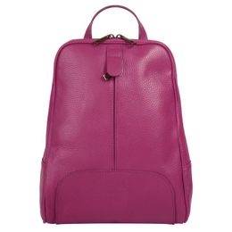 Samantha Look Damen Cityrucksack echt Leder, Made in Italy pink B/H/T: 20cm x 32cm x 6cm, onesize