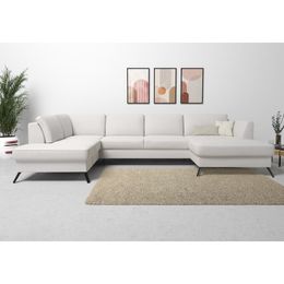 Sit & More sit&more Wohnlandschaft &raquo;Olsen U-Form&laquo; inklusive Sitztiefenverstellung, wahlweise mit Bettfunktion, 15cm hoch silber 98% Polyester 2%Polyamid