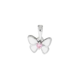 Vivance Damen Kettenanh&auml;nger &raquo;925/- Sterling Silber rhodiniert Schmetterling Zirkonia pink&laquo; () wei&szlig;