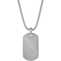 Firetti Herren Kette mit Anh&auml;nger &raquo;Schmuck Geschenk Edelstahl Halsschmuck Halskette Dog Tag Ice&laquo; silber