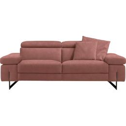Egoitaliano 2,5-Sitzer &raquo;Candice, elegant und edel, hochwertiges Designsofa, bequem&laquo; Kopfteile manuell verstellbar, titanumfarbene Kufenf&uuml;&szlig;e braun
