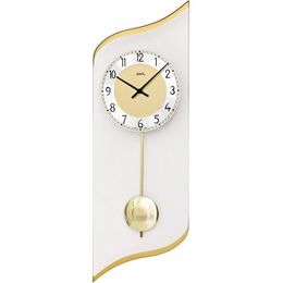 AMS AMS Pendelwanduhr &raquo;W7437&laquo; Quarzuhr,Glasgeh&auml;use,Esszimmer,Wohnzimmer,Made in Germany gold