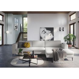 DOMO collection Ecksofa &raquo;Modica, zeitlos und elegant, L-Form&laquo; moderne Optik mit extrabreiter Recamiere, auch in Cord silber