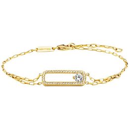 JULIE JULSEN Damen Armband &raquo;925/- Sterling Silber vergoldet 41 Zirkonia&laquo; gold