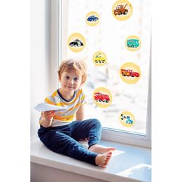 Komar Fensterbild &raquo;Fenstersticker - Cars Ka-Chow Bubbles - Gr&ouml;&szlig;e 30 x 30 cm, 2 Bogen&laquo; bunt Materialmix