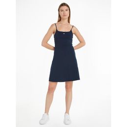 Tommy Jeans Damen &raquo;TJW ESSENTIAL STRAP FLARE DRESS&laquo; mit verstellbaren Spaghettitr&auml;gern blau M (38), N-Gr