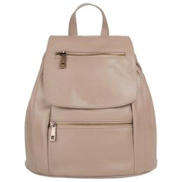 Samantha Look Damen Cityrucksack echt Leder, Made in Italy rosa B/H/T: 24cm x 27cm x 11cm, onesize
