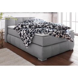 Home Affaire Boxspringbett &raquo;Chelles&laquo; inkl. Kaltschaumtopper, in 5 Breiten und 3 Matratzenarten grau Samtoptik (100% Polyester);Bezug der Spiegelfl&auml;che