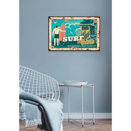 queence Metallbild &raquo;Surf Beach&laquo; 1 Stk. tlg. Stahlschilder gelb