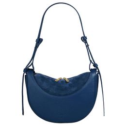 Samantha Look Damen Umh&auml;ngetasche echt Leder, Made in Italy blau
