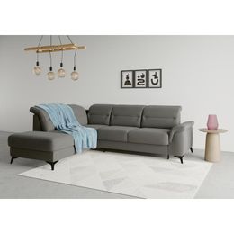 Sit & More sit&more Ecksofa &raquo;Sinatra L-Form&laquo; mit Ottomane, optional mit Kopfteilverstellung und Armteilfunktion grau 90% Polyester, 10% Polyamid