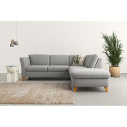 Home Affaire Ecksofa &raquo;Trelleborg L-Form&laquo; Federkern-Polsterung, wahlweise mit Bettfunktion und Stauraum grau 100% Polyester