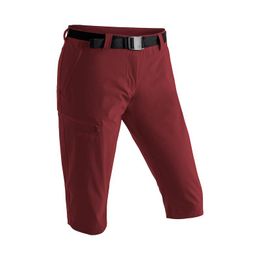 Maier Sports Damen Caprihose &raquo;Inara slim 3/4&laquo; Damen Wanderhose, atmungsaktive Outdoorhose, 3/4 Hose mit 3 Taschen rot 46, Normalgr&ouml;&szlig;en