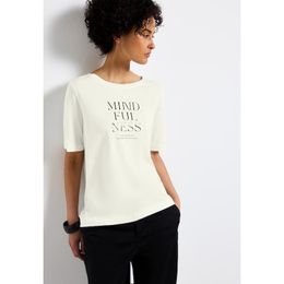 Street One Damen Street One T-Shirt mit Schriftzug wei&szlig; 46