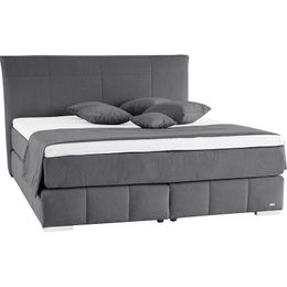 Alina Boxspringbett &raquo;Luga&laquo; 188 cm breit, inkl. Matratze und Komfortschaum-Topper grau Chenille GCP (100% Polyester)