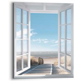 Reinders Deco-Panel &raquo;Fensterblick Nordsee&laquo; blau Holzwerkstoff
