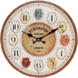 MyFlair Wanduhr &raquo;"Wanja"&laquo; wei&szlig;, rund, &Oslash; 34 cm, dekorativ in K&uuml;che & Wohnzimmer bunt