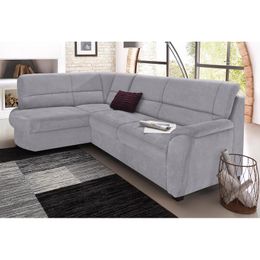 Sit & More sit&more Ecksofa &raquo;Pandora L-Form&laquo; wahlweise mit Bettfunktion und Bettkasten grau Luxus-Microfaser ALTARA NUBUCK (100% Polyester);Luxus-Microfaser 