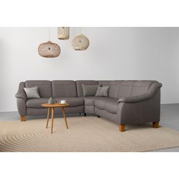 Home Affaire Ecksofa &raquo;Caldera L-Form&laquo; Federkern, wahlweise mit Kopfteilverstellung, Bettfunktion, Bettkasten grau 100% Polyester