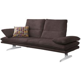 W.Schillig 2-Sitzer &raquo;broadway, Designsofa mit tollem Sitzkomfort&laquo; Sitztiefenverstellung, Kopfteil- & Seitenteilverstellung, Breite 216cm braun Stoff 