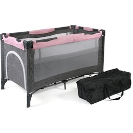 CHIC 4 BABY CHIC4BABY Baby-Reisebett &raquo;Luxus, Melange Rosa&laquo; inkl. Transporttasche grau Baby-Reisebett