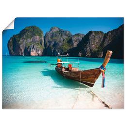 Artland &raquo;Maya Bay, Koh Phi Phi Leh, Thailand&laquo; Boote & Schiffe 1 Stk. tlg. ohne Rahmen blau